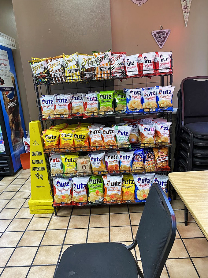 The chip selection that proves Barry's understands the importance of proper sandwich accompaniment. Utz chips—the unofficial state food of Pennsylvania.