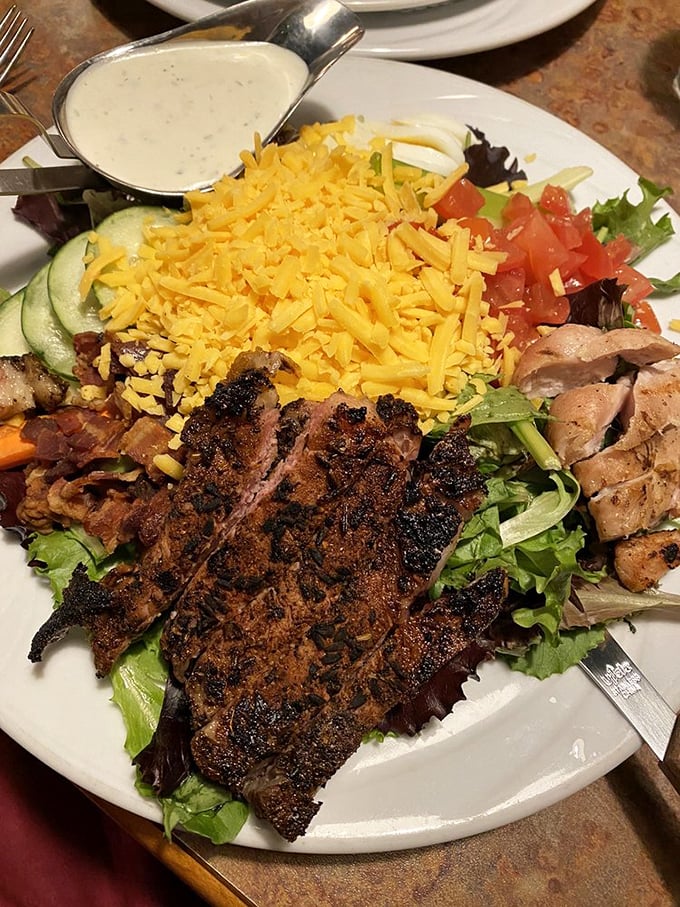 A salad that doesn't apologize for being a salad&mdash;bold, colorful, and packed with enough protein to satisfy even the most dedicated meat-lover.