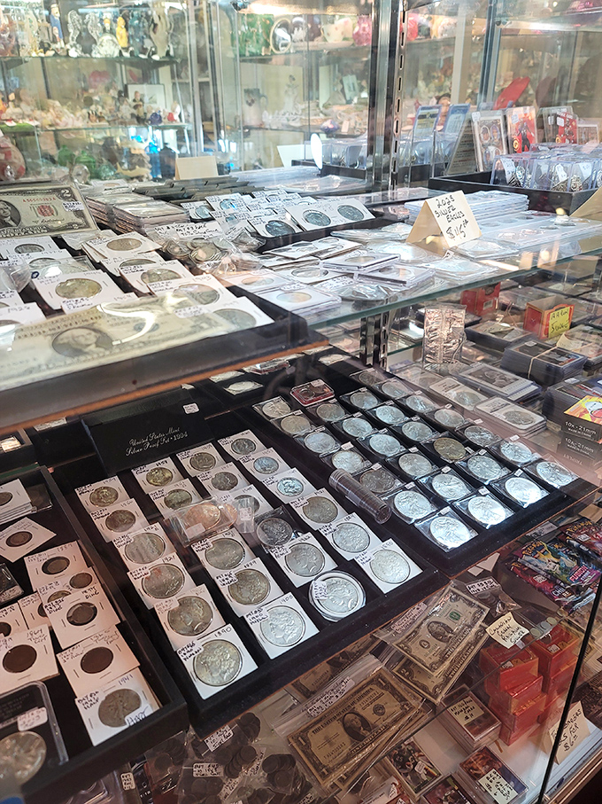 Numismatist heaven&mdash;coins and currency that outlived the pockets they once jingled in, each with its own economic story.