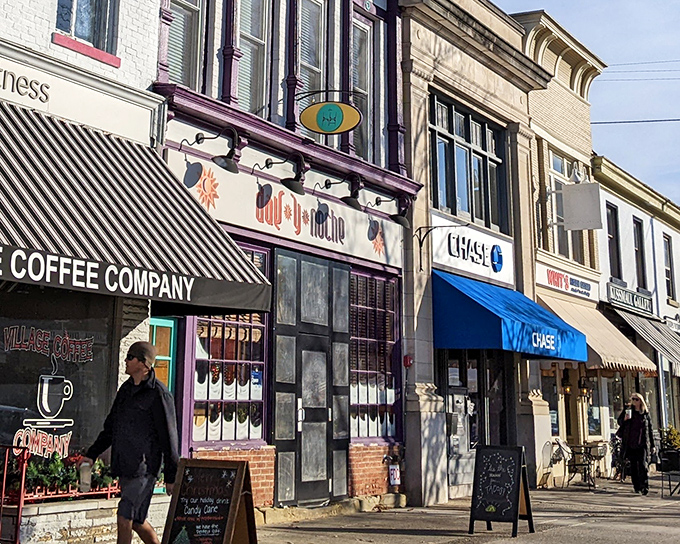 Village Coffee Company beckons morning wanderers with promises of caffeine and conversation &ndash; the town's unofficial meeting place since first brew.