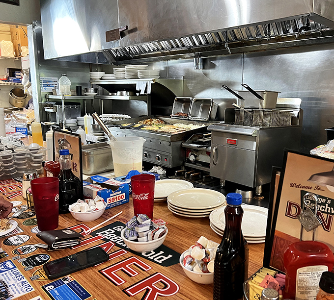 Open kitchen honesty where every crack, flip, and sizzle happens in full view of appreciative breakfast audiences.