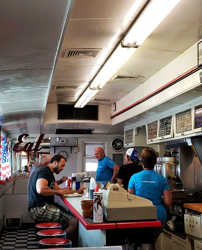 The counter seating offers a front-row view to the breakfast ballet, where regulars and staff exchange the kind of banter that's disappeared from chain restaurants.