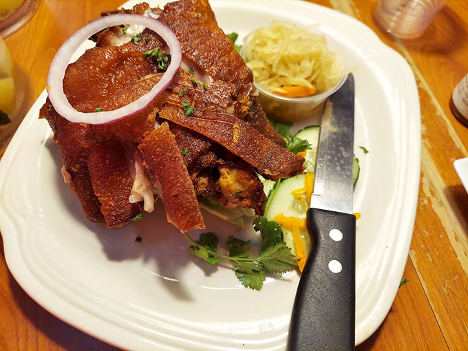 Crispy Pata so perfectly rendered it should have its own Instagram account. That crackling skin makes a sound that's music to a food lover's ears.