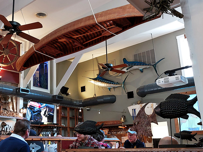 When your restaurant decor includes actual boats and marlins, you're making a statement: "We're serious about seafood." Message received, deliciously.
