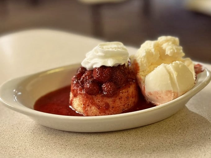 Dessert that looks like it time-traveled here from your grandmother's Sunday dinner table in 1955.
