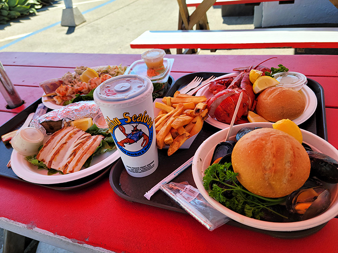 The seafood feast that makes you forget your table manners. Lobster, fries, and assorted treasures from the deep &ndash; Malibu's version of a royal banquet.