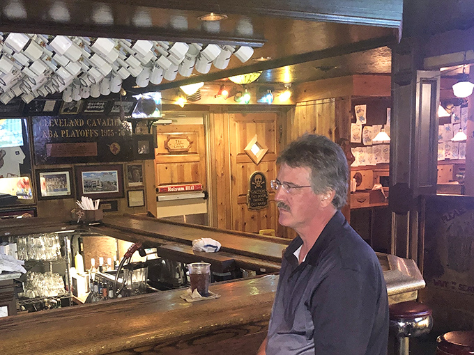 The bar area features hanging mugs and sports memorabilia&mdash;where regulars have been solving the world's problems one beer at a time.