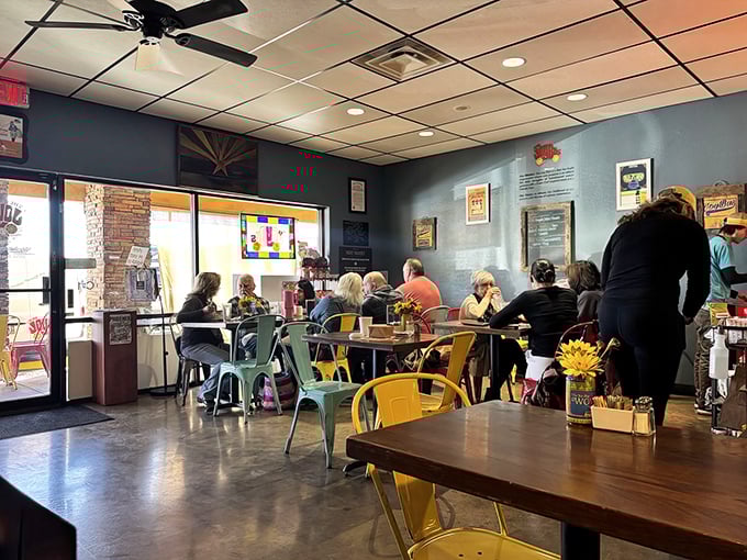 The weekend crowd proves the universal truth: good food brings good people together, especially when there's coffee involved.