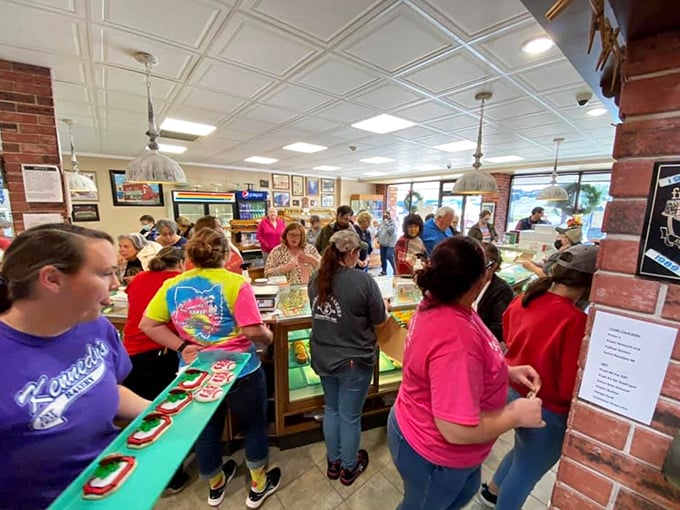 When the bakery's this packed with happy customers, you know you've found something special that the whole community treasures and protects.