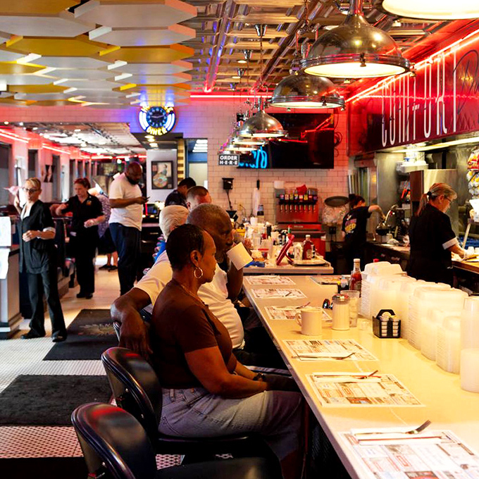 The counter seats offer front-row tickets to the best show in town&mdash;watching short-order cooks perform their choreographed culinary ballet.