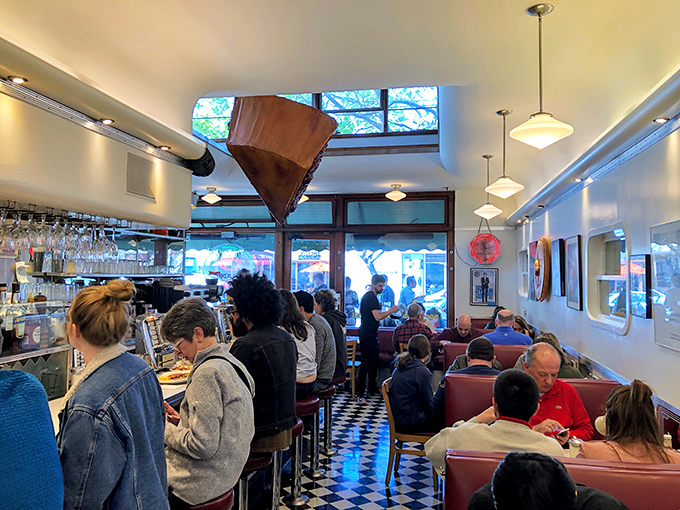 Full house at the breakfast club. When a place draws crowds willing to wait, you know the pancakes are worth setting an alarm for.