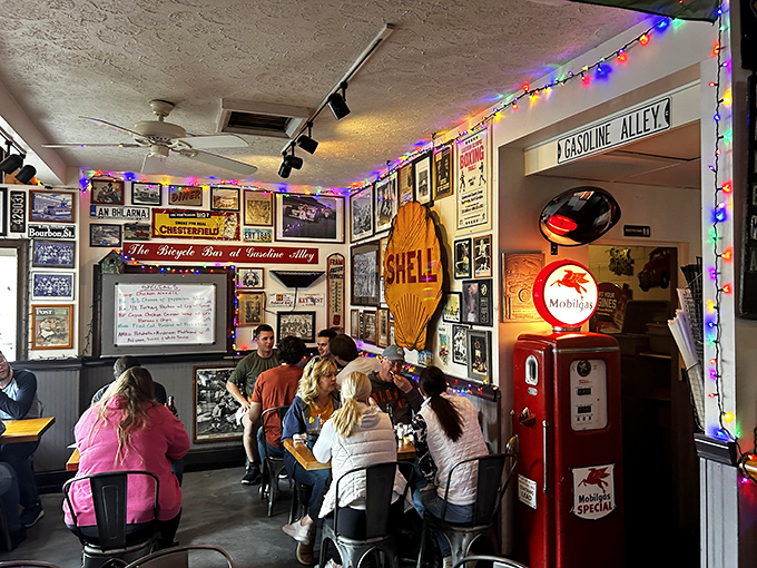 The bustling dining room proves that great food needs no fancy trappings &ndash; just honest cooking and walls filled with fascinating distractions.