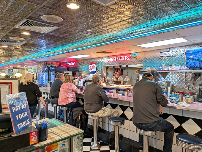 The counter crew serves up banter as fresh as the coffee to regulars perched on chrome stools &ndash; a morning ritual as essential as the breakfast itself.