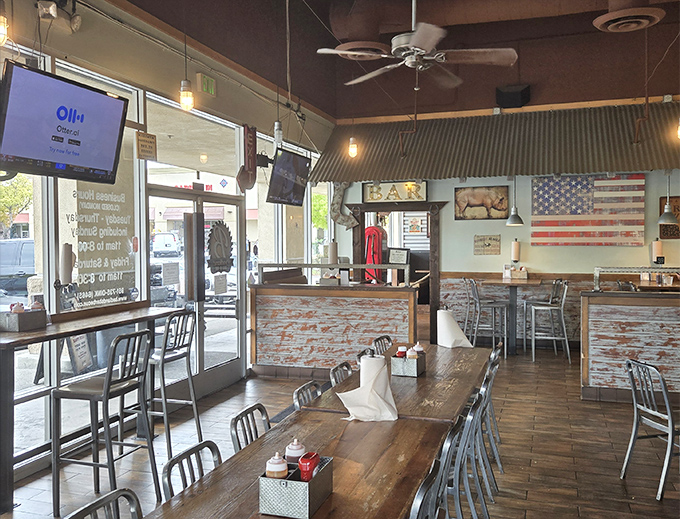 A dining room that balances rustic charm with modern comfort&mdash;exactly the kind of place where you can linger long after your plate is clean.