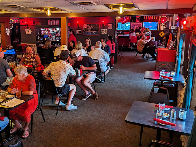 The dining room fills up faster than a Packers parking lot, but with better food and fewer foam fingers.