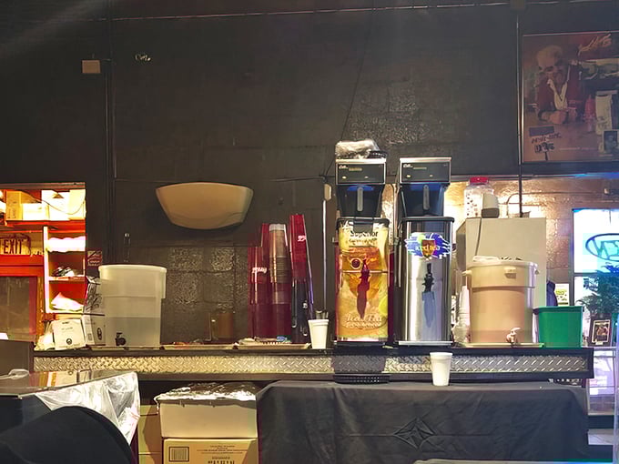 Drink stations ready to quench the thirst that only serious barbecue can properly inspire.