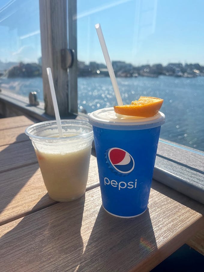 The quintessential summer pairing: cold drinks with a side of sparkling water views. Some moments are just that simple.
