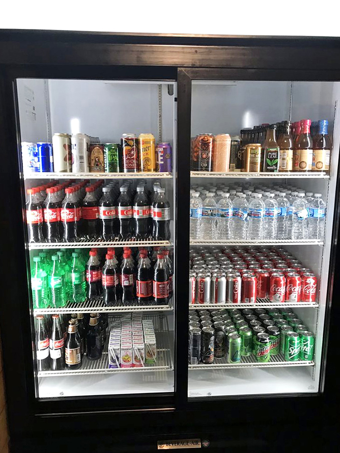 A beverage selection that understands sometimes you need something cold to balance all that smoky heat. Hydration is important when you're on a BBQ mission.