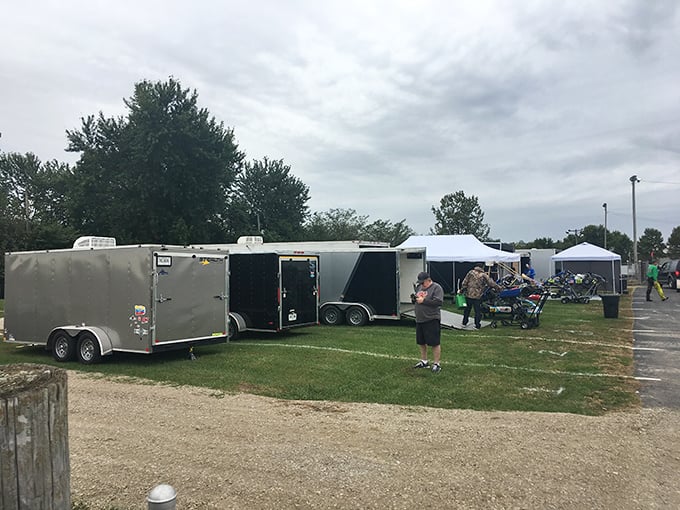 These trailers house the dreams and equipment of serious racers. Like traveling circuses of speed, they follow the thrill from track to track.