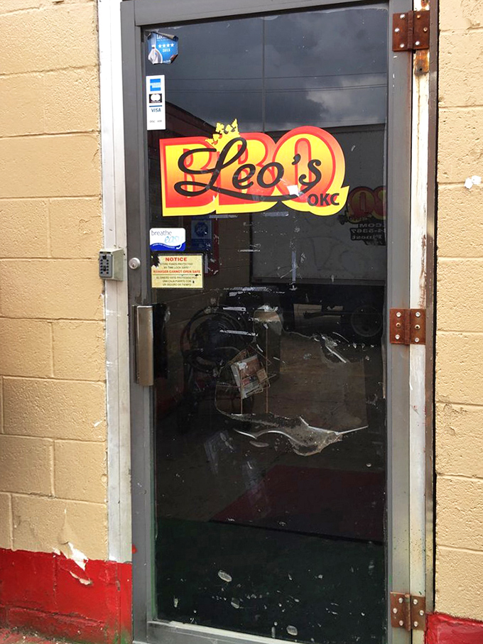 The entrance to Leo's&mdash;where that first push of the door releases a waft of smoky promise that makes your stomach applaud.