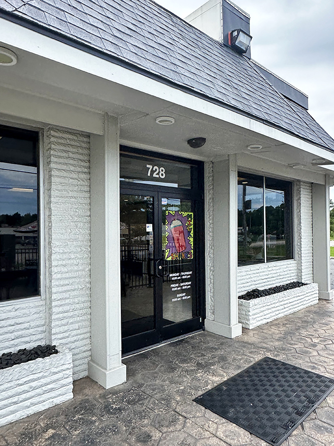 The entrance to flavor paradise. That door is the gateway to a world where diet plans go to die and taste buds go to celebrate.