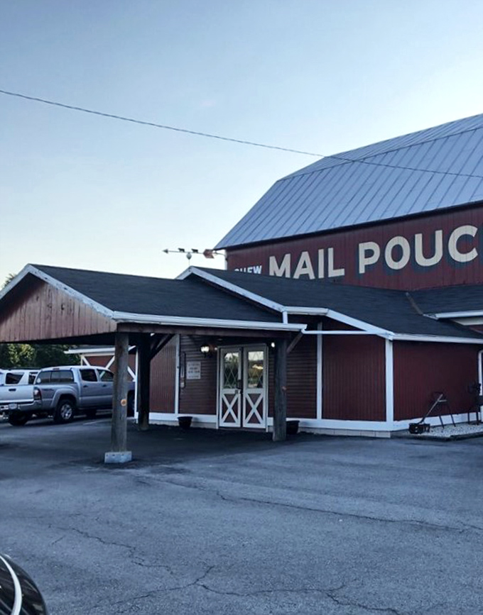 The entrance beckons with its barn-red siding and white trim&mdash;architectural shorthand for "good, honest food served without pretension awaits within."