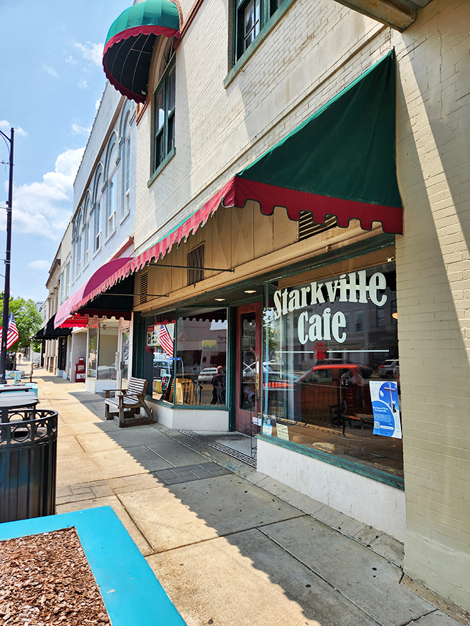 The sidewalk view of Starkville Caf&eacute; shows why it's been a downtown cornerstone for generations of hungry Mississippians.