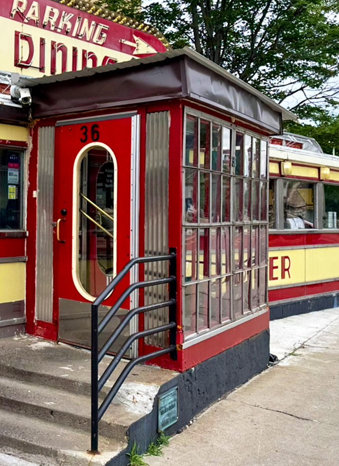 The entrance to Mickey's feels like stepping through a portal to a simpler time, when diners were the original social networks.