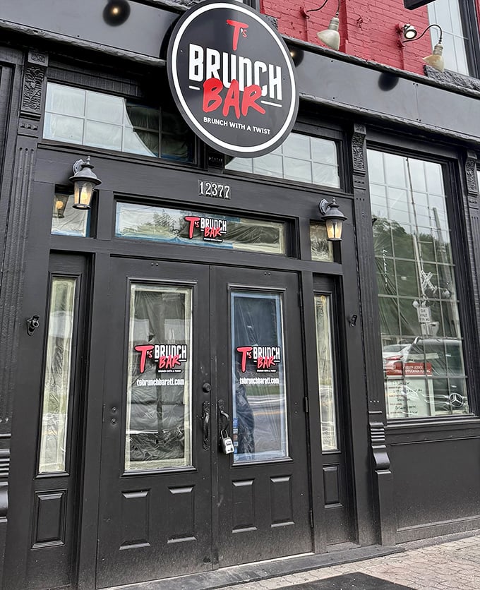 The entrance beckons with its bold signage and "Brunch with a Twist" promise&mdash;a doorway to deliciousness that delivers on its word.