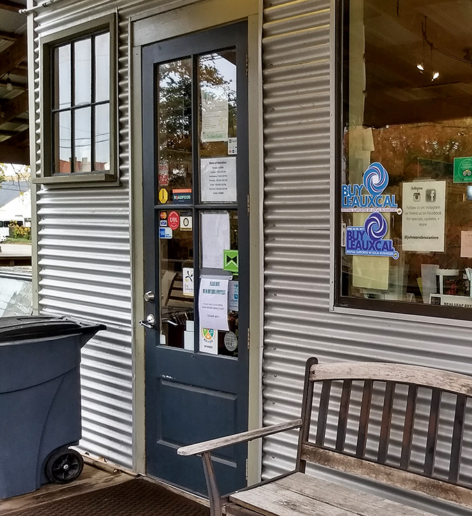 That welcoming entrance with its collection of stickers tells stories of every satisfied customer who's passed through these doors before.
