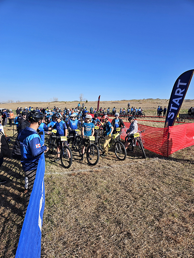 Mountain biking events bring enthusiasts together at the starting line. The only traffic jam you'll actually enjoy being part of.