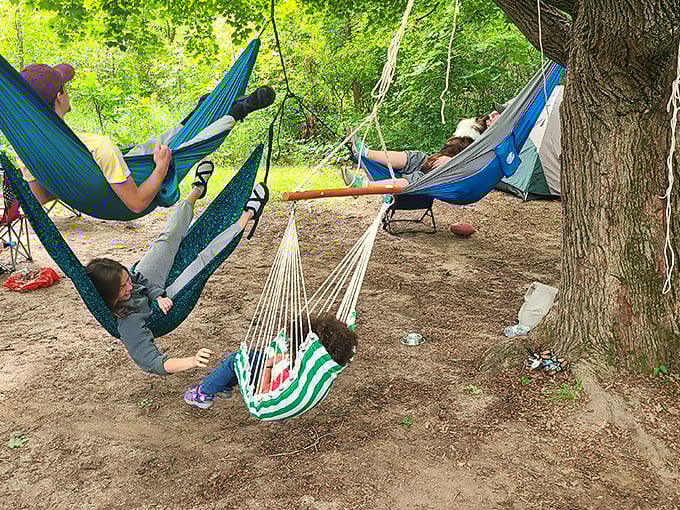 Hammock heaven! The unofficial Wisconsin state sport: competitive relaxing, where everyone wins and napping is strongly encouraged.