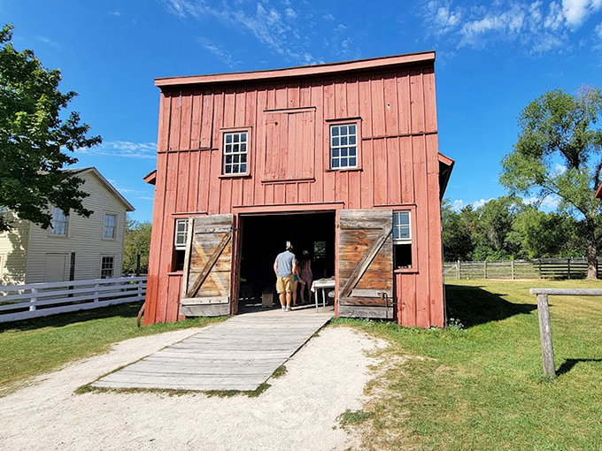 This barn's dramatic roofline isn't architectural showing off&mdash;it's practical genius designed for Wisconsin's notorious winters and hardworking summers.
