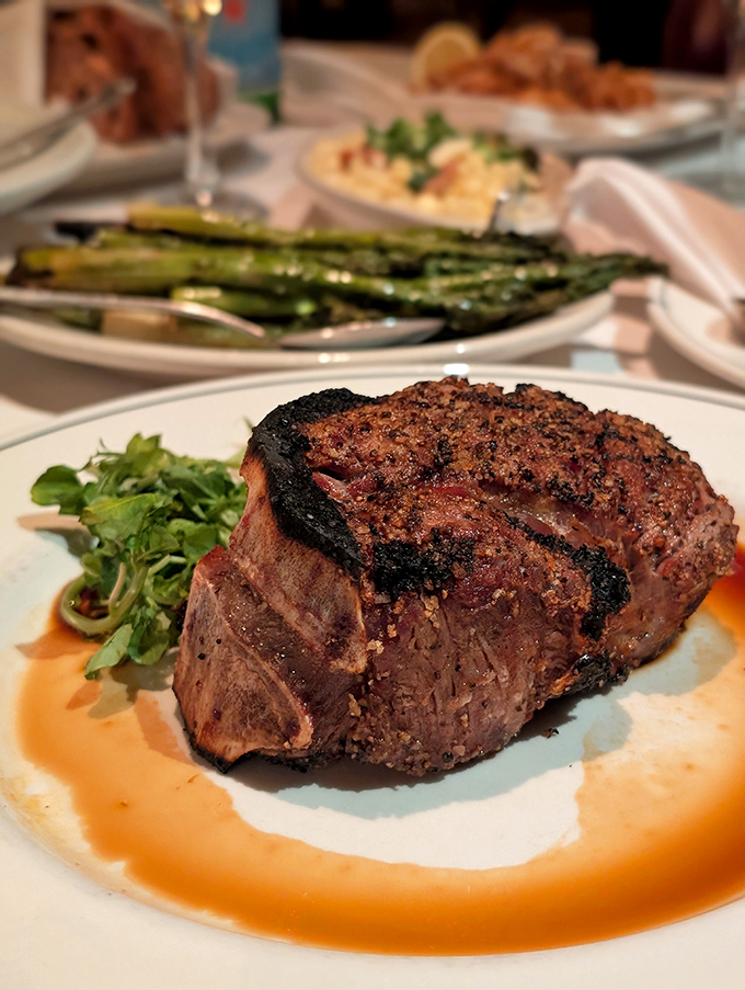 The filet mignon, posing for its glamour shot with asparagus in the background like loyal entourage members. Meat paparazzi, anyone?