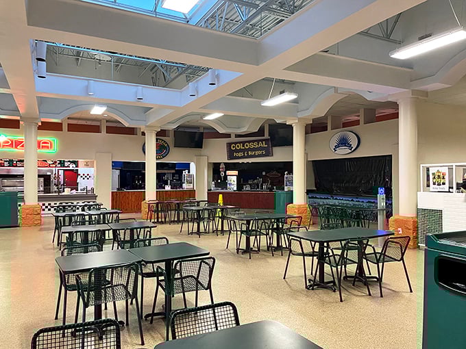 The food court stands ready to refuel shoppers whose bargain hunting has depleted both wallet and energy reserves.