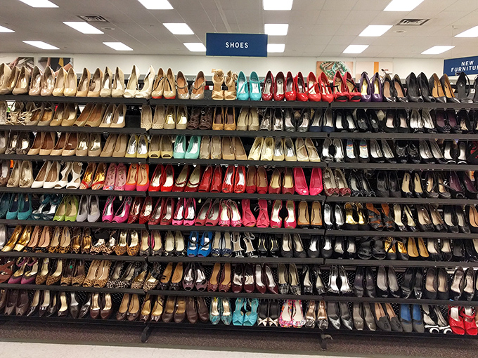 The women's shoe section rivals Imelda Marcos's closet, with enough options to change footwear every day for a year.