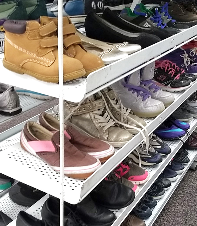 If Cinderella had shopped here, she wouldn't have needed that fairy godmother&mdash;footwear for every occasion lines these practical shelves.