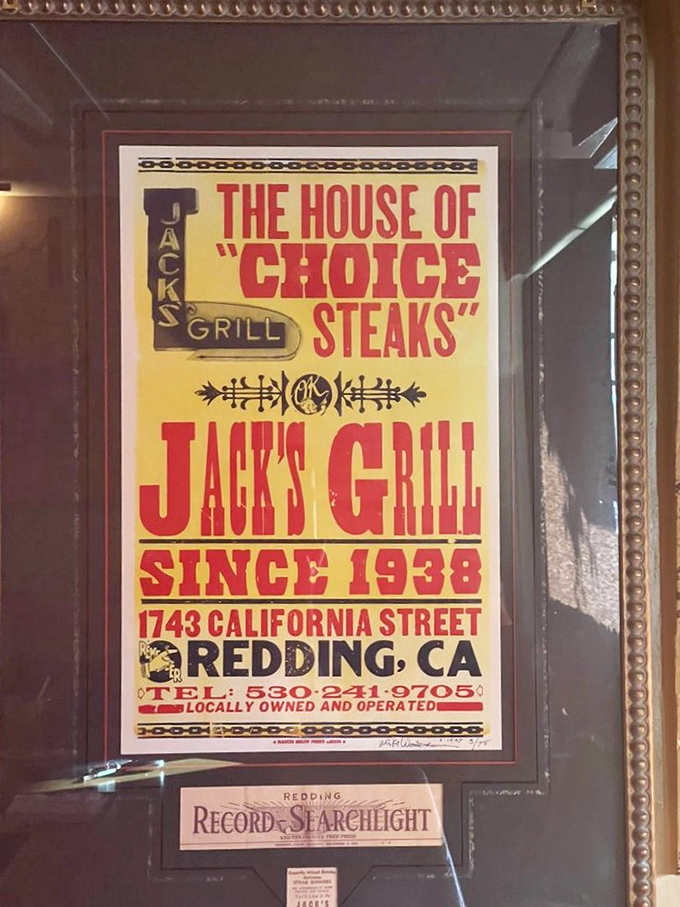History framed on the wall &ndash; a reminder that some things, like perfectly cooked steaks, never go out of style.
