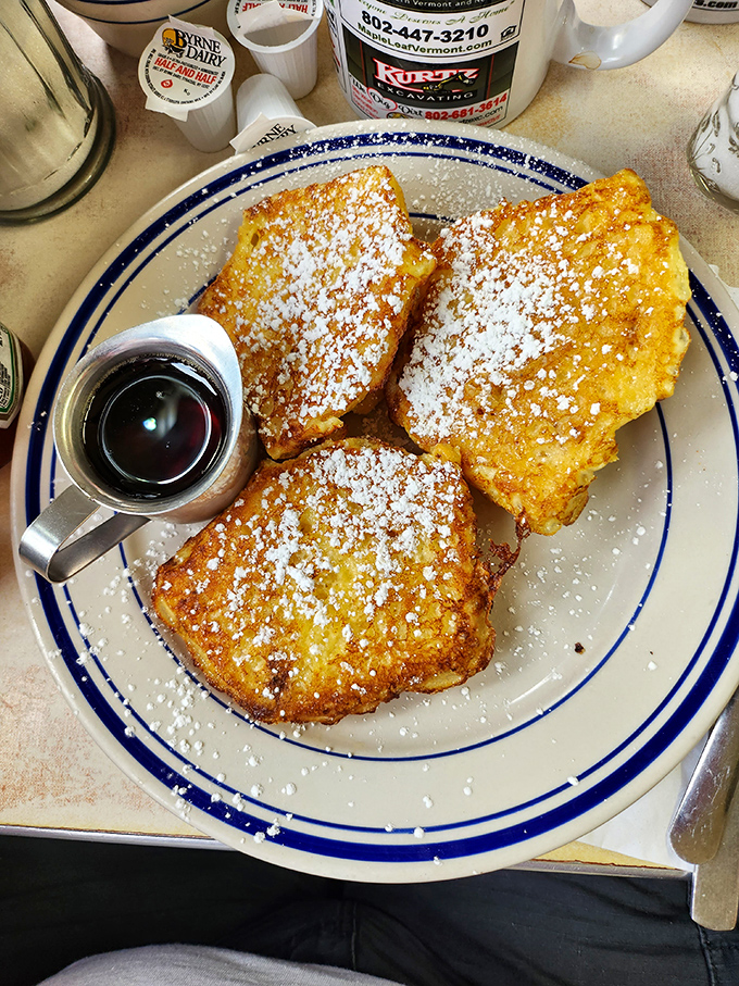 French toast that makes you question why you'd ever eat anything else for breakfast. Powdered sugar snowfall included.