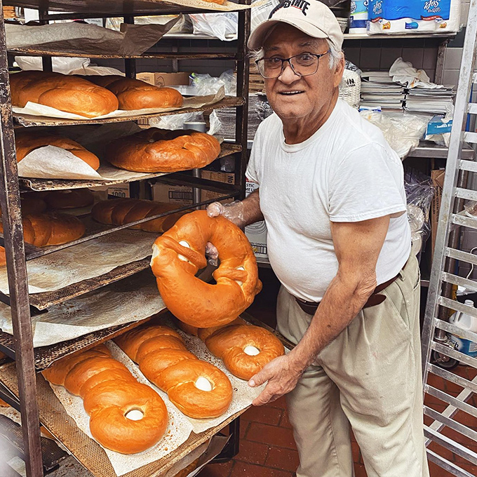 Golden halos of perfectly baked bread, ready for their forever homes. These carb masterpieces deserve their own art gallery.