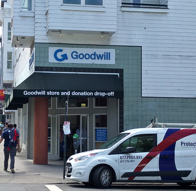 The entrance to treasure hunting nirvana, where donation drop-offs ensure fresh discoveries daily.