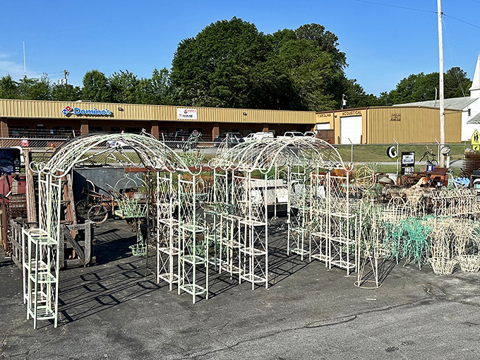 Garden treasures await outdoor enthusiasts&mdash;these white metal arbors and furniture pieces promise to transform any backyard into a Southern sanctuary.