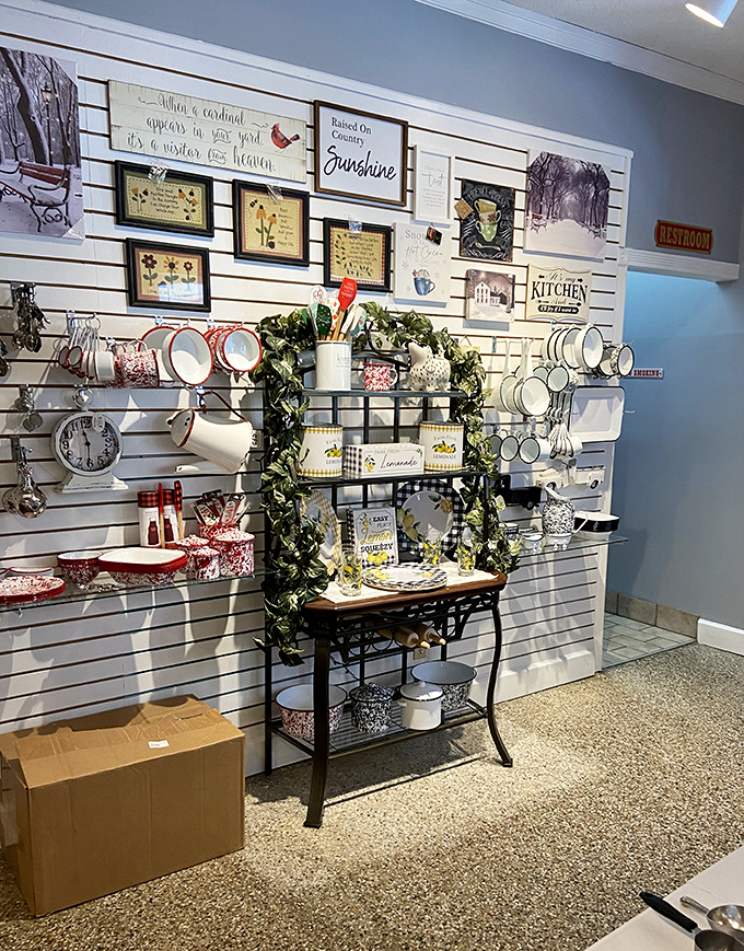 The gift shop tempts you with enough Christmas merchandise to redecorate every room in your house twice over.