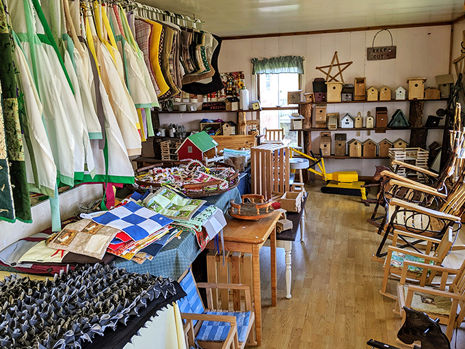 Beyond baked goods, a treasure trove of crafts and home goods. Because after donut nirvana, you might need a new birdhouse.