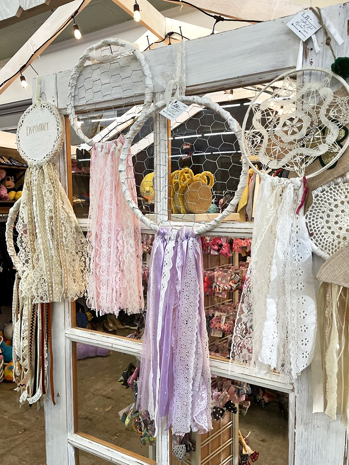 Delicate dreamcatchers in soft pastels hang like memories waiting to be captured&mdash;handcrafted nostalgia for the romantically inclined.