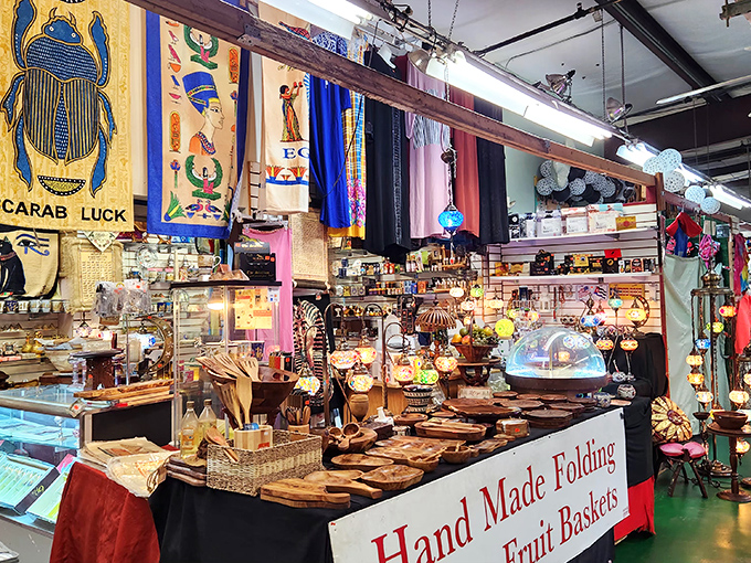 Handcrafted wooden treasures and Egyptian-inspired decor create a global bazaar where "Made by Hand" still means something in our mass-produced world.