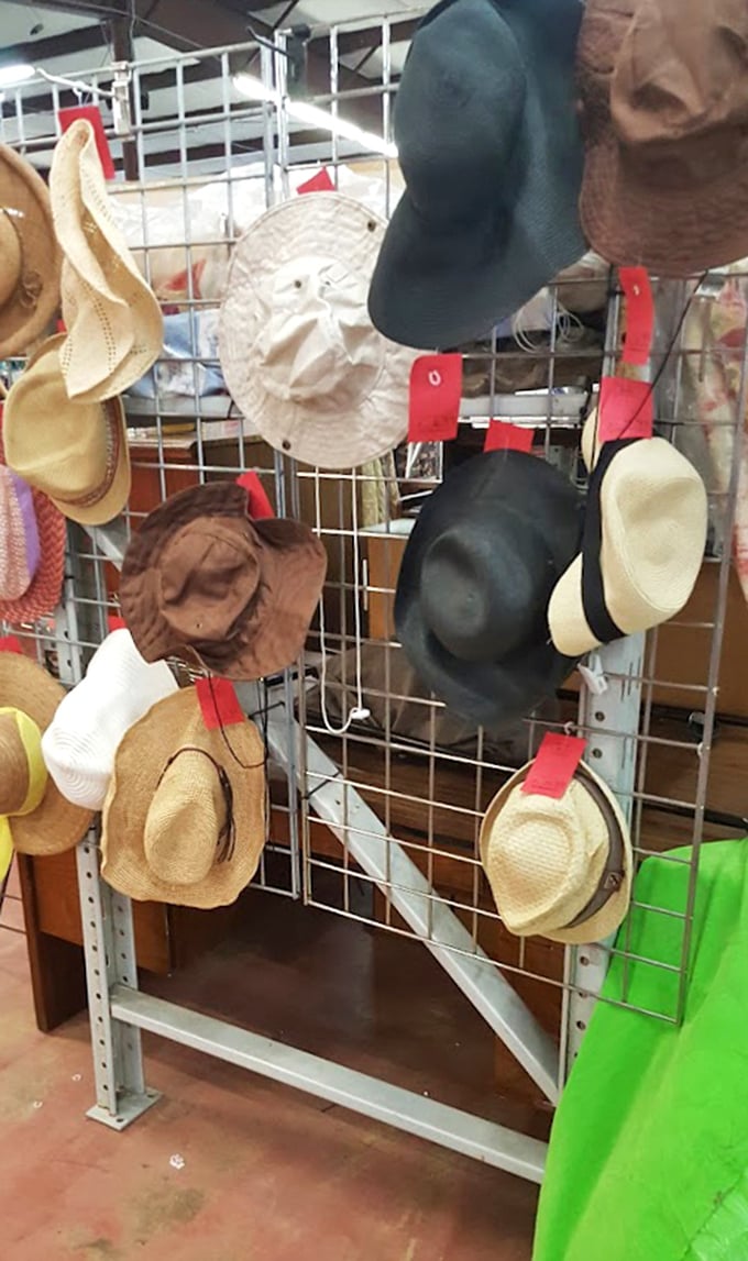 Hat's off to this display! From sun protection to fashion statement, these pre-loved head-toppers are ready for their second act on a new noggin.