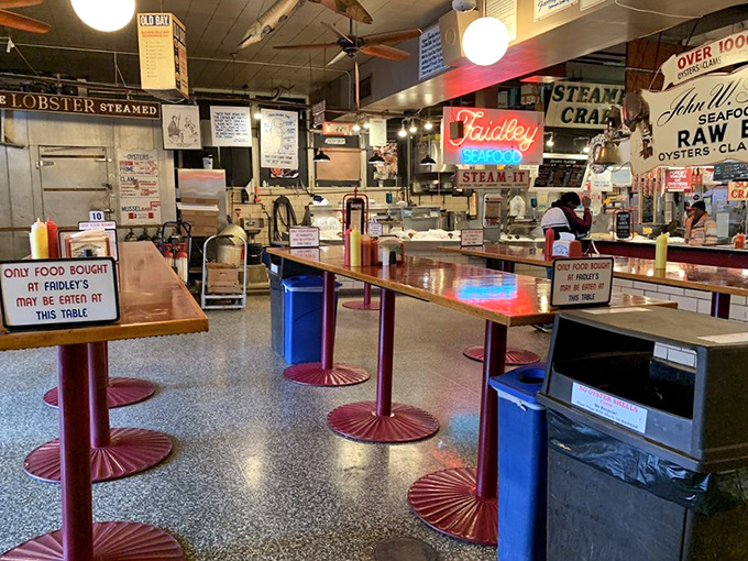 Standing-room-only tables where strangers become friends united by the universal language of exceptional seafood.