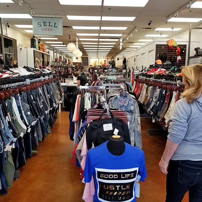 Denim for days! The "Good Life Hustle" t-shirt perfectly captures the thrill of the thrift store treasure hunt.