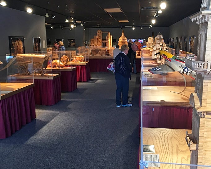 The museum's thoughtfully arranged displays invite visitors to wander among wooden wonders that represent decades of patient craftsmanship.